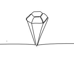 Abstract crystal as continuous lines drawing Vector Image