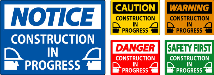 Caution sign construction in progress Royalty Free Vector