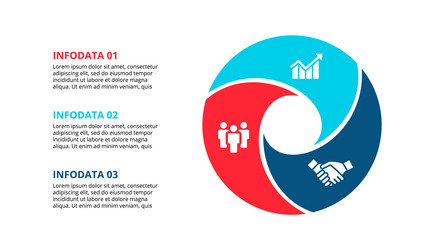 Creative concept for infographic with 3 steps Vector Image