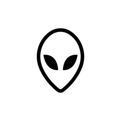 Alien head icon flat on white background eps 10 Vector Image