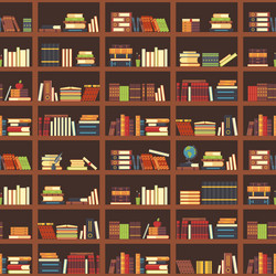 Library book shelf seamless pattern Royalty Free Vector