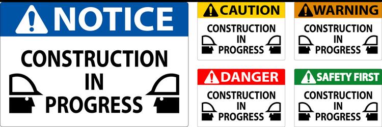 Caution sign construction in progress Royalty Free Vector