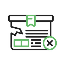 Delivery box rejected icon image Royalty Free Vector Image