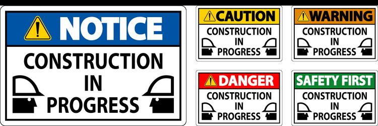 Caution sign construction in progress Royalty Free Vector