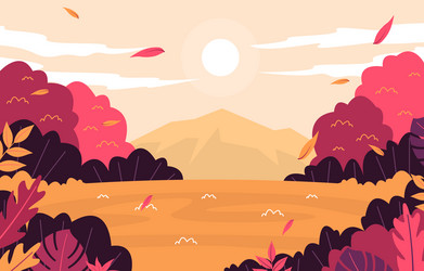 Fallen leaf fall autumn forest nature view Vector Image