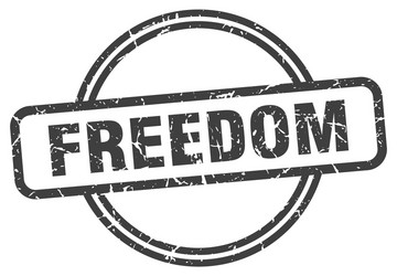 Freedom stamp label round grunge sign Royalty Free Vector