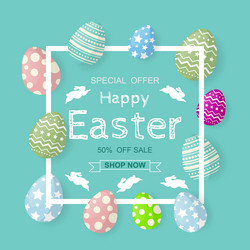 Happy easter sale background with egg Royalty Free Vector