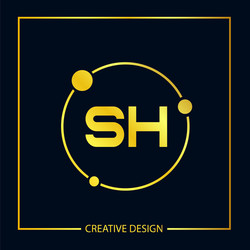 Initial letter sh logo template design Royalty Free Vector