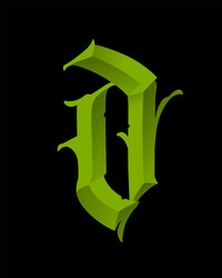 Letter d in gothic style alphabet symbol Vector Image