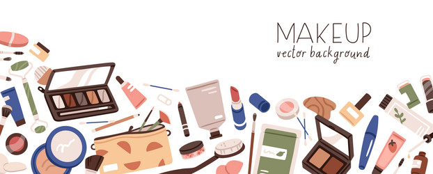 Makeup cosmetics banner ad background design Vector Image