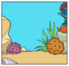 Simple square background underwater world Vector Image