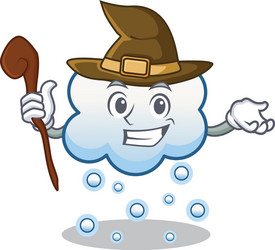 Witch cute cloud character cartoon Royalty Free Vector Image