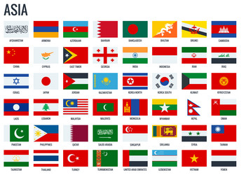 Flags Of Asian Countries With Their Names
