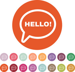 Hello icon greet and hi symbol flat Royalty Free Vector