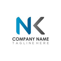 Initial letter nk logo design template creative Vector Image