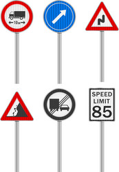 Road signs set Royalty Free Vector Image - VectorStock