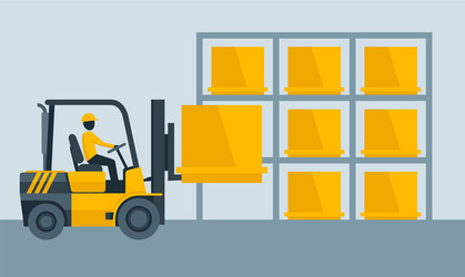 Forklift truck operator on white Royalty Free Vector Image