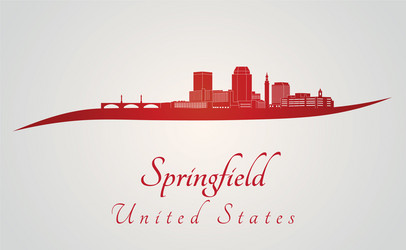 Springfield illinois city skyline silhouette Vector Image
