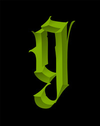 Letter g in the gothic style alphabet symbol Vector Image