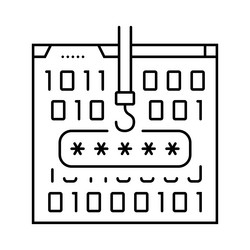 Cyber victim support cyberbullying line icon Vector Image