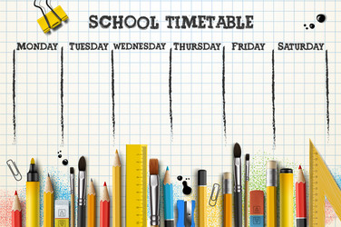 Colorful school timetable concept Royalty Free Vector Image