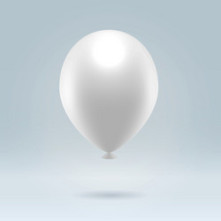 Glossy White Balloon with Ribbon Royalty Free Vector Image