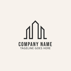 Building and home architecture line art logo Vector Image