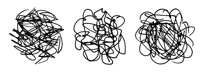 Confused messed up thoughtsicon set Royalty Free Vector