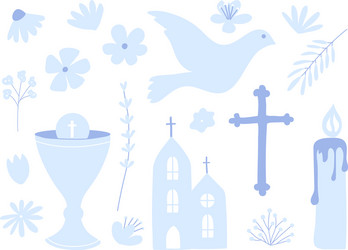 Holy communion invitation design template Vector Image