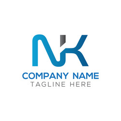Initial letter nk logo design template creative Vector Image