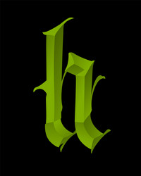 Letter h in gothic style alphabet the symbol Vector Image