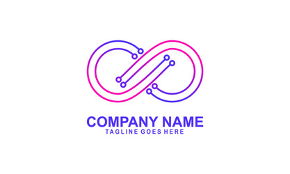 Technology wave infinite logo design Royalty Free Vector