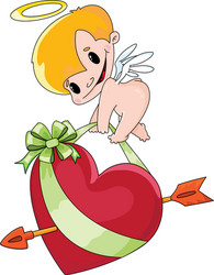 Angel boy and heart Royalty Free Vector Image - VectorStock