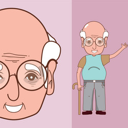 Cute grandfather cartoon Royalty Free Vector Image