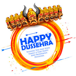 King ravan demon with his ten heads in standing Vector Image