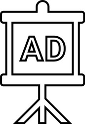 Advertising car ad outline icon line art Vector Image