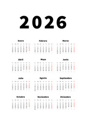 2026 Calendar Vector Images (over 880)