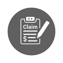 Claims insurance money icon black graphics Vector Image