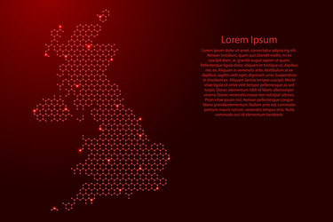 Ireland map from futuristic concentric red Vector Image