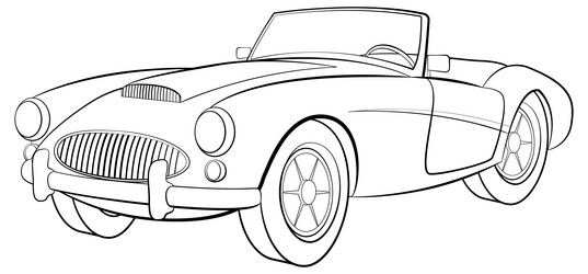 Vintage green convertible car Royalty Free Vector Image