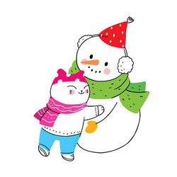 Various happy winter animals Royalty Free Vector Image