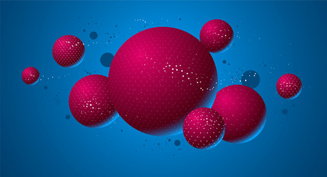 Abstract colorful dotted spheres background Vector Image