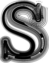 Colorful font letter s Royalty Free Vector Image