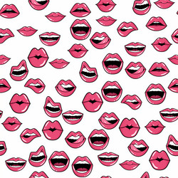 Seamless pattern with cute lips creative texture Vector Image