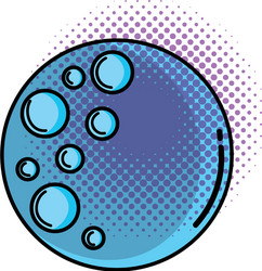 Moon sphere pop art style Royalty Free Vector Image