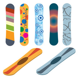 Blank snowboard template Royalty Free Vector Image
