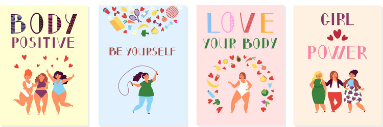Body positive posters woman love yourself banners Vector Image