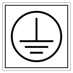 Protective earth ground symbol sign isolate Vector Image