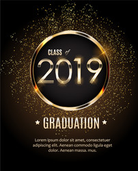 Congratulations graduates emblem design Royalty Free Vector