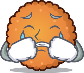 Crying barbecue character cartoon style Royalty Free Vector